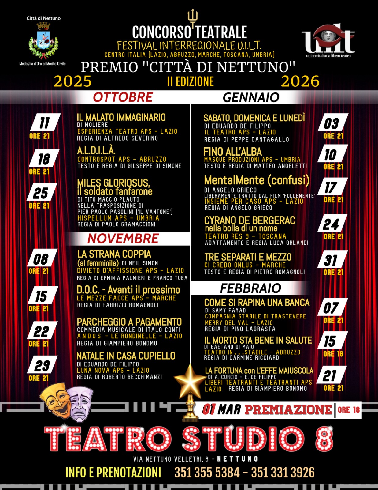 “Città di Nettuno”: Al Via il Festival Interregionale UILT 2025/2026